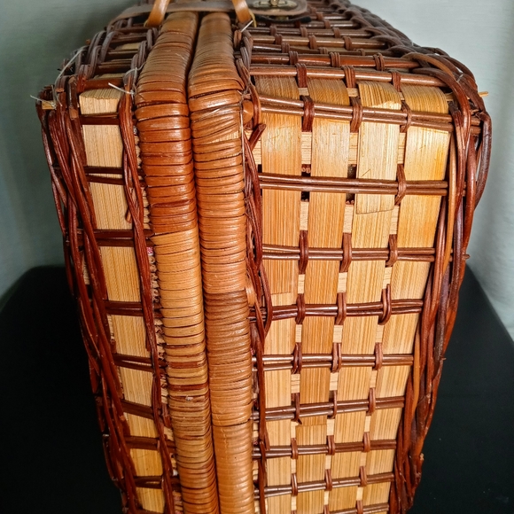 no brand | Other | Vintage Wicker Basket Suitcase Style Storage Picnic ...